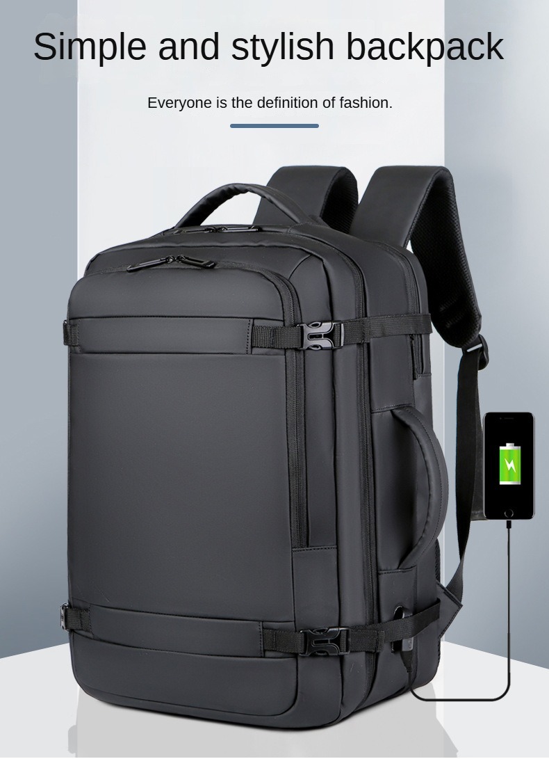 【40L Travel Backpack Men Waterproof】USB Port + Expandable Airplane Pass ...