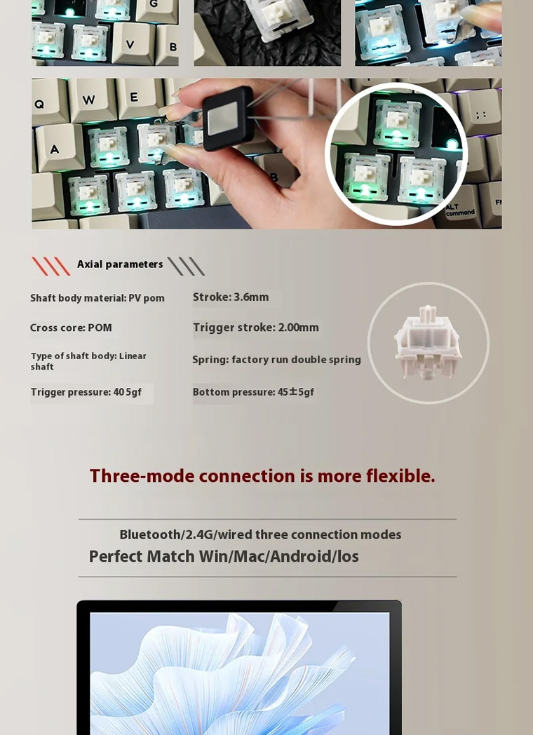Cidoo V98 mechanical keyboard customized VIA aluminum lump RGB wireless ...