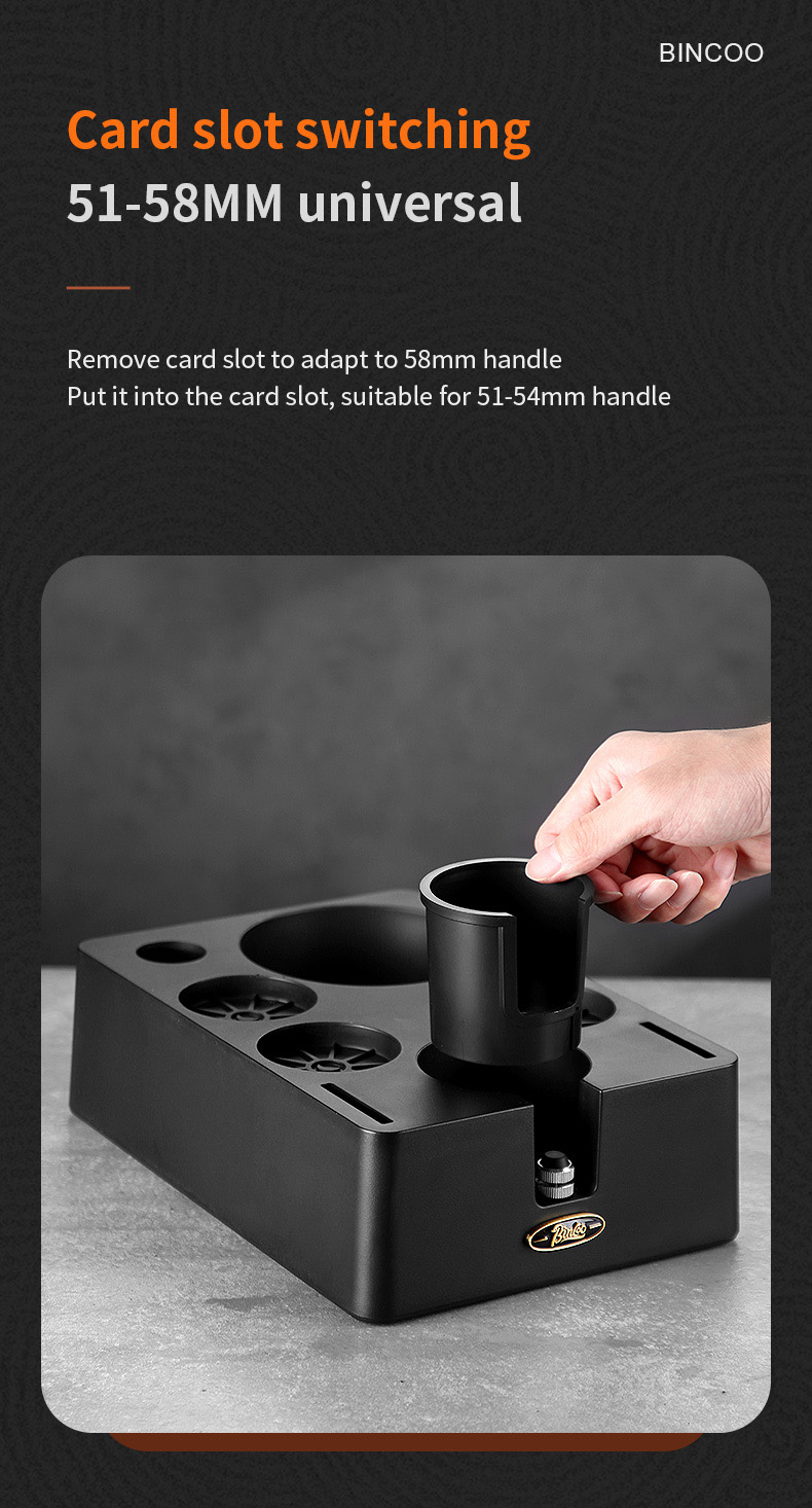 BINCOO Coffee Tamping Base Set Grounds Knocking Bucket Storage Base Coffee Machine Handle ...