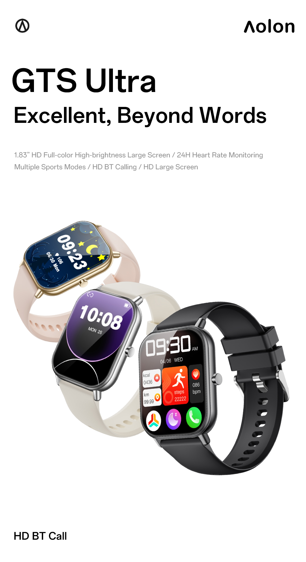 Aolon GTS Ultra 2025 Smart Watch for Men Women Heart Rate Sleep Monitor ...