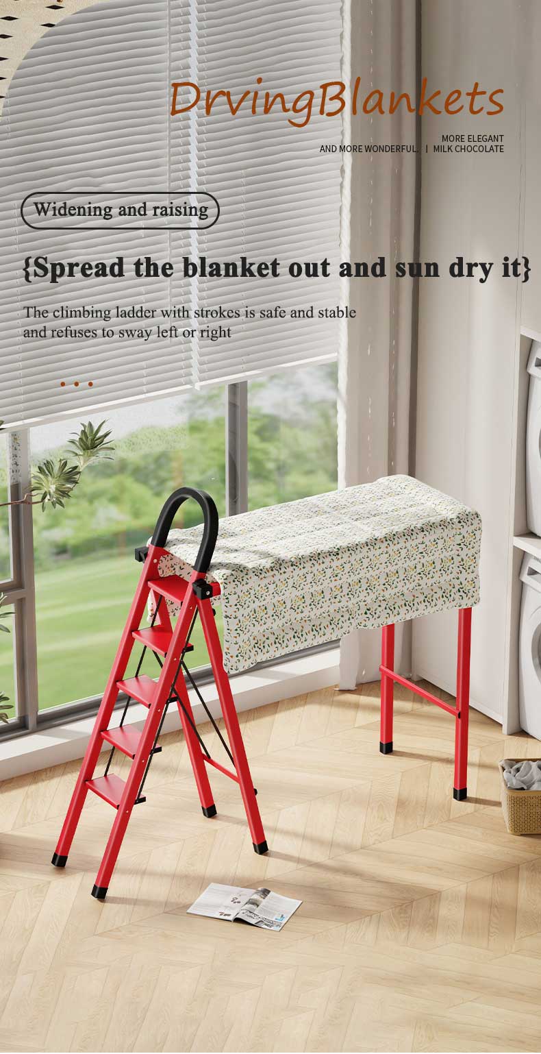 4/5 Steps Folding Ladder & Clothes Drying Rack ladder Heavy Duty ...