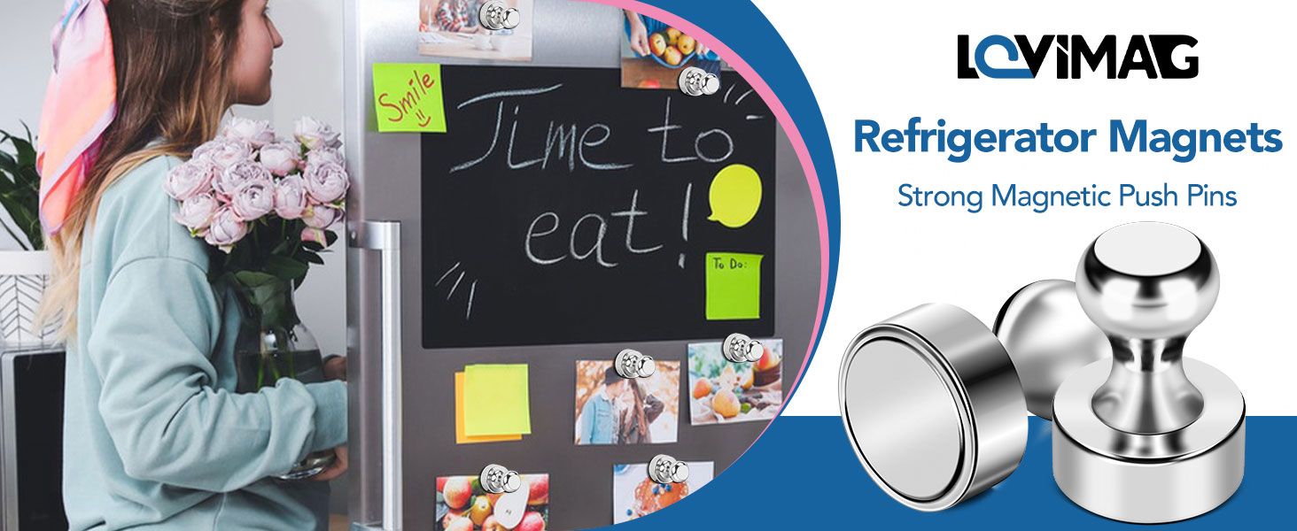 Fridge Magnets for Whiteboard, 15Pcs Refrigerator Magnets Black Strong ...