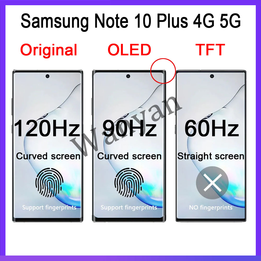 OEM AMOLED/OLED/TFT For Samsung Galaxy Note 10 Plus 4G 5G LCD Display ...