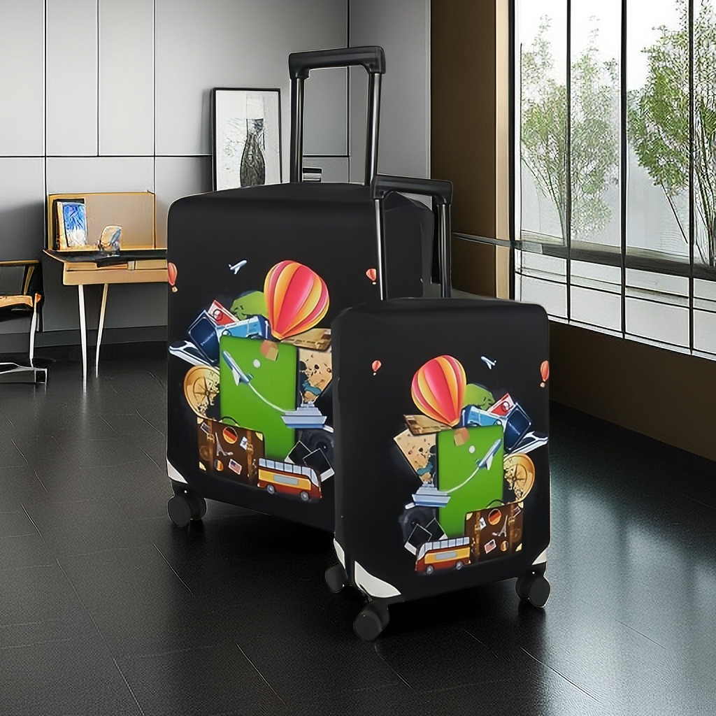 Custom printed luggage cover, personalized travel suitcase cover, funny ...