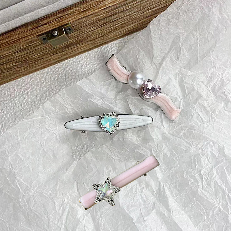 [Beautiful Magpie] High-grade galaxy thin flash sweet love hairpin pink ...