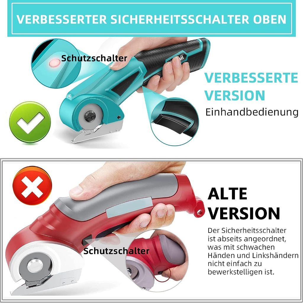 Cordless Electric Scissors 4V Electric Cardboard Box Cutter w/Storage ...