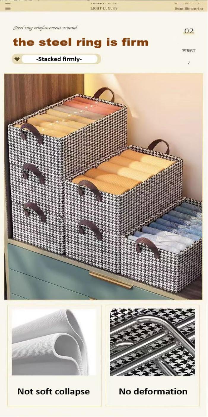 [Malaysia Delivery] Foldable Storage Box Steel Frame Storage Box with ...