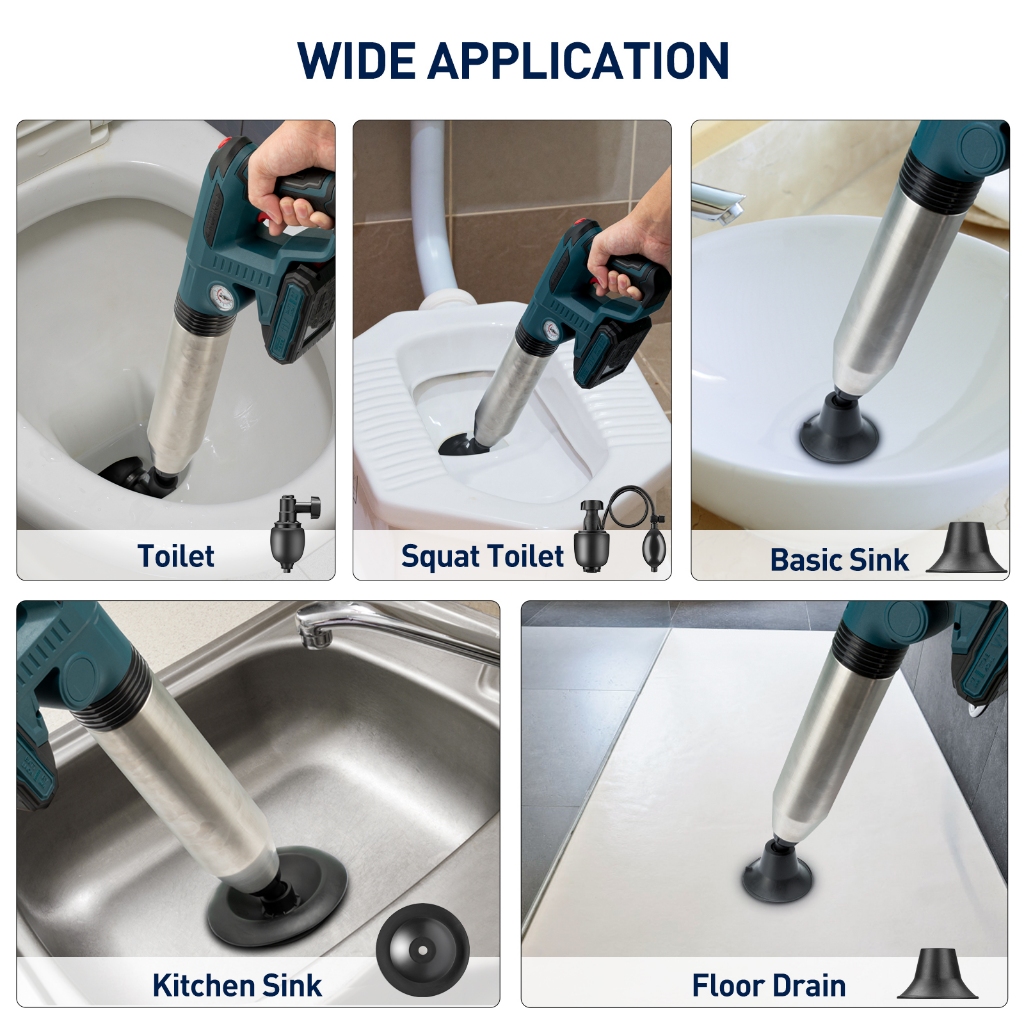 Toilet Plunger, Heavy Duty Drain Clog Blaster, Unclog Tool, Powerful ...