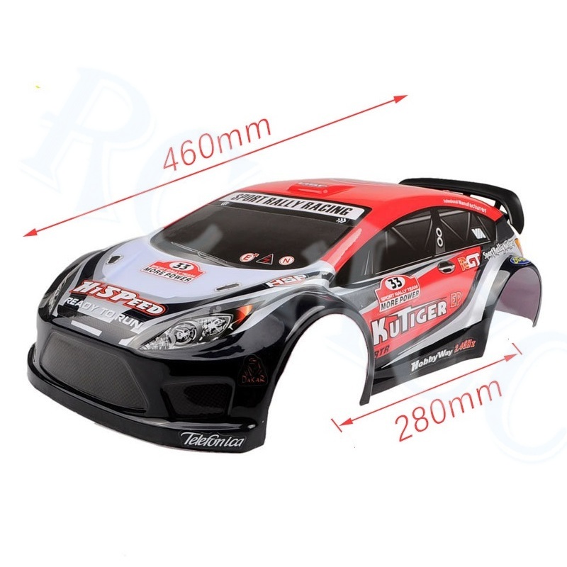 RC 280mm Wheelbase High-strength PVC Rally Car Shell w/Tail & Sticker ...