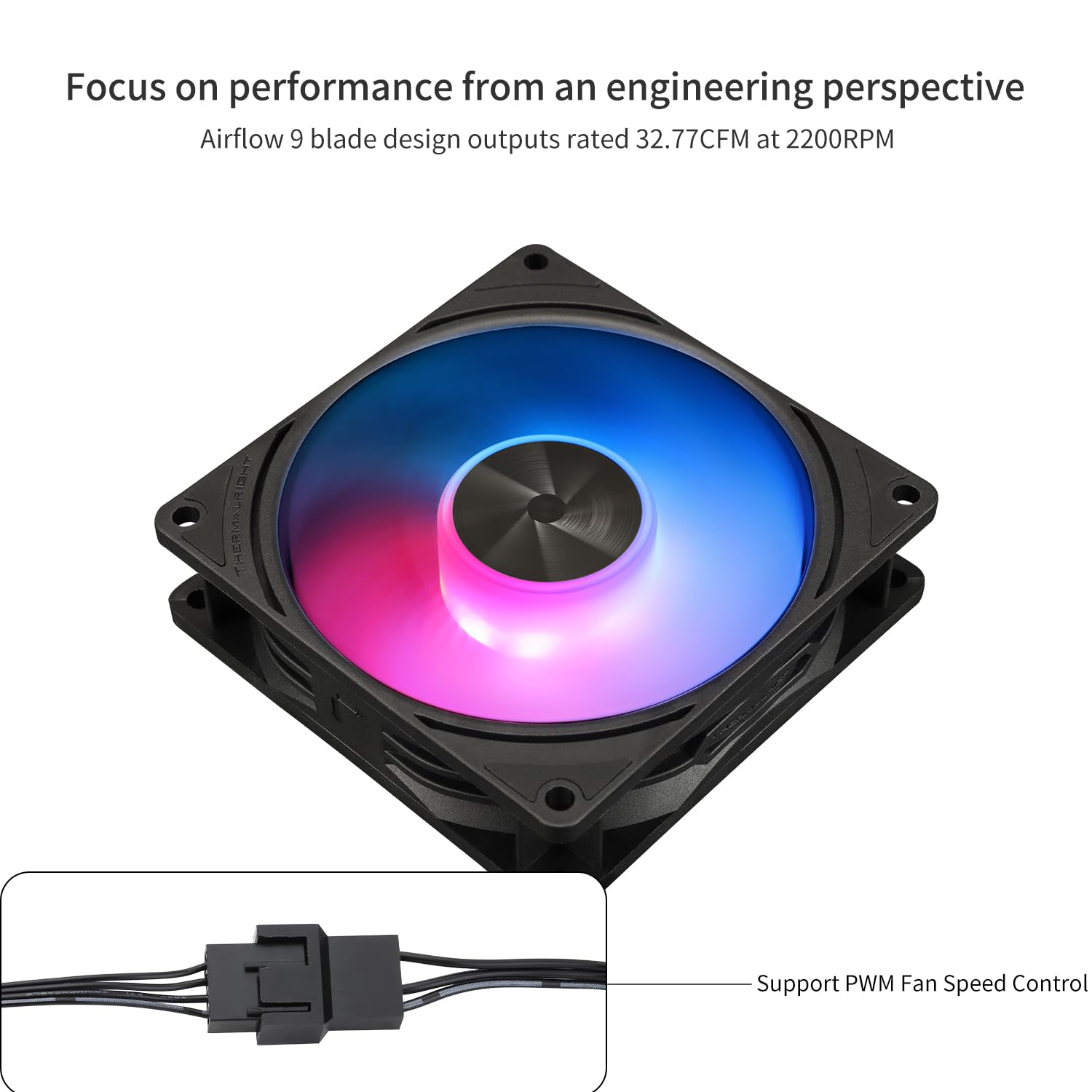 Thermalright TL-P9-S ARGB Black 92mm CPU Fan Computer Chassis Fan Quiet ...