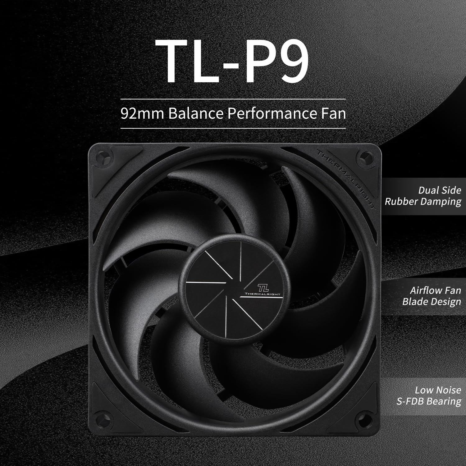 Thermalright TL-P9-S ARGB Black 92mm CPU Fan Computer Chassis Fan Quiet ...
