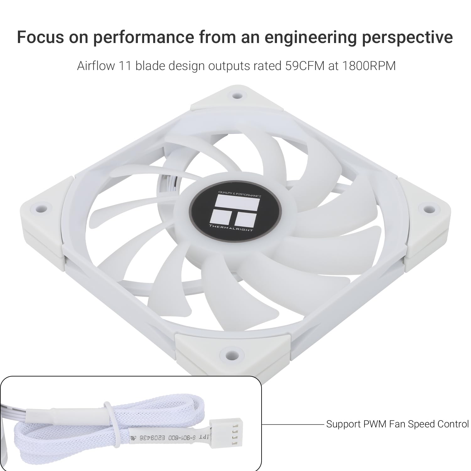 Thermalright TL-C12015W-S White ARGB CPU Fan 120mm Case Fan Quiet PWM Computer Fan ARGB 15mm ...