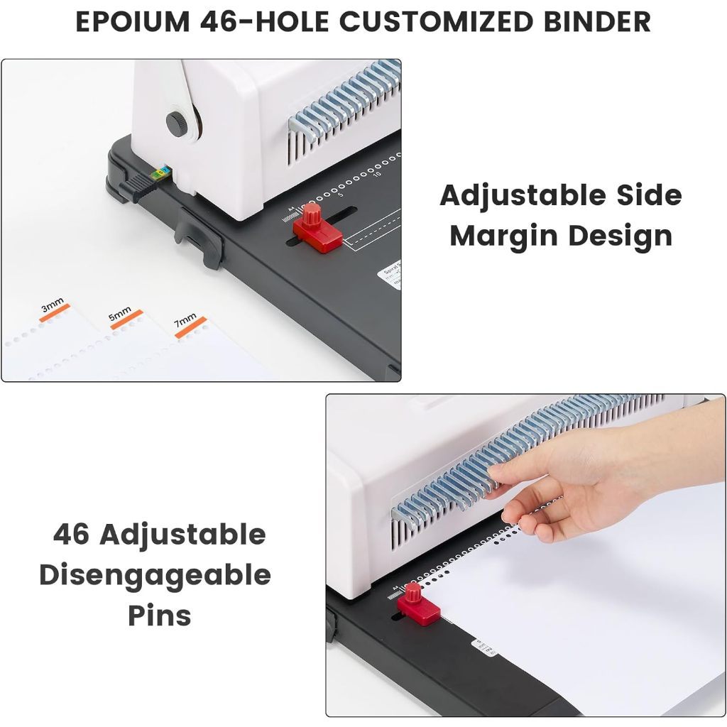 Seesii Binding Machine Coil Spiral Binder, Manual 20 Hole Puncher with ...