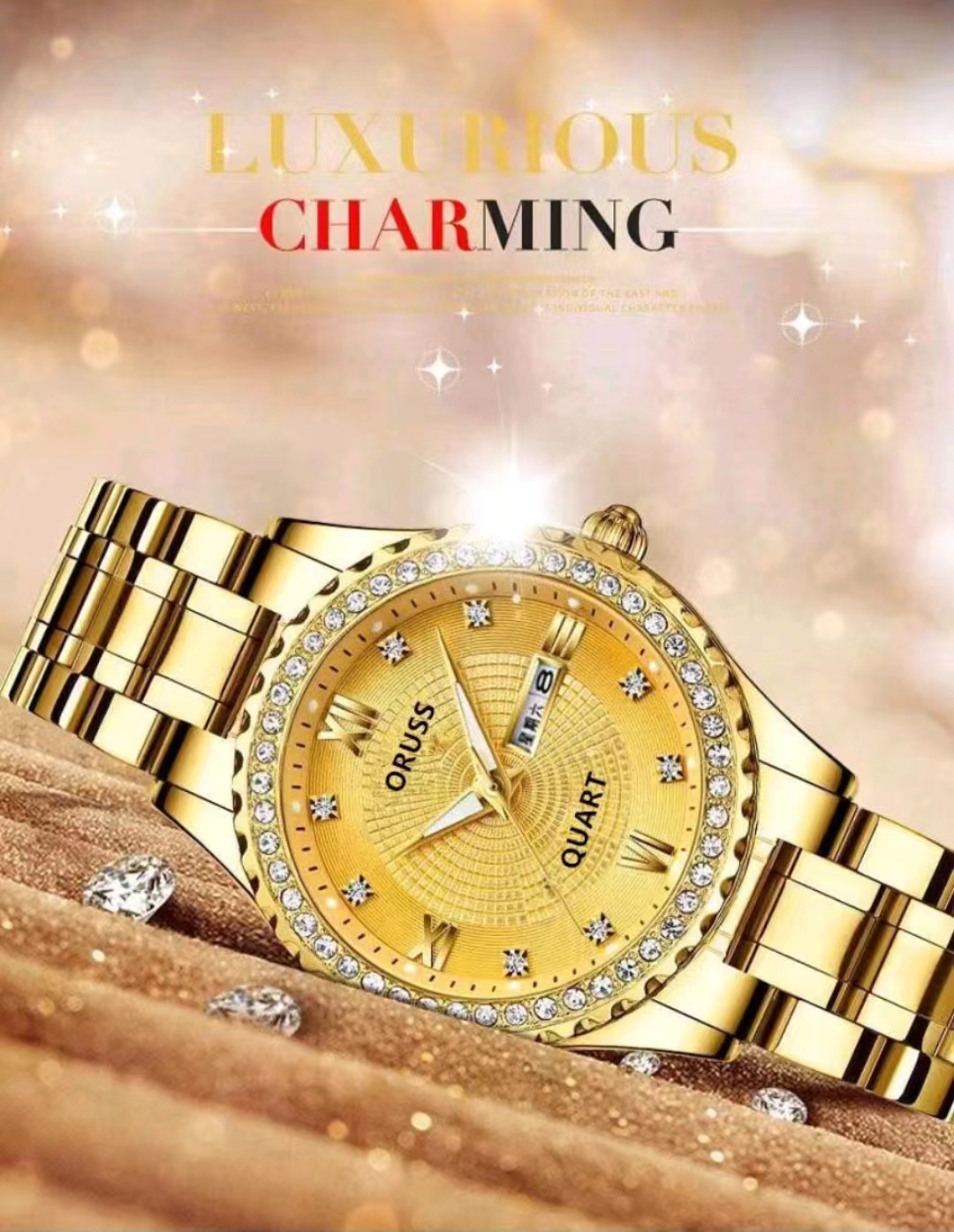 [with Box] New Style Original Fashion Luxury Stainless Steel Gold ...