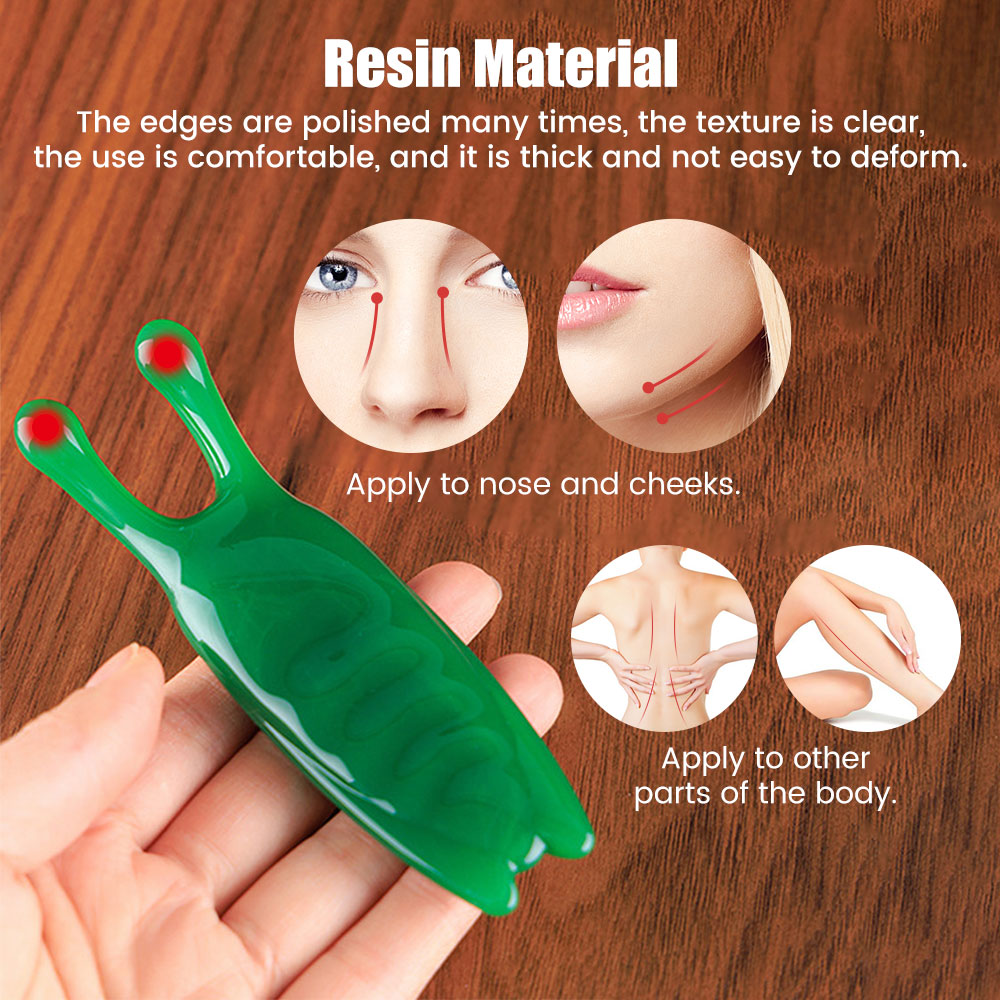 Natural Resin Nose Scraper Gua Sha Board Facial Roller Beauty Tools ...