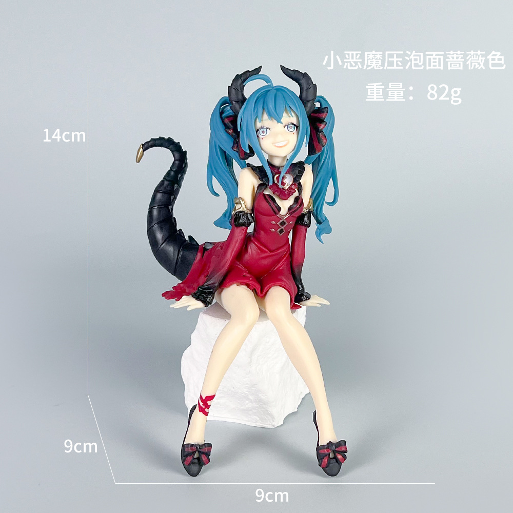 14CM Anime Miku Noodle Stopper Sitting Posture PVC Hatsune Miku Little ...