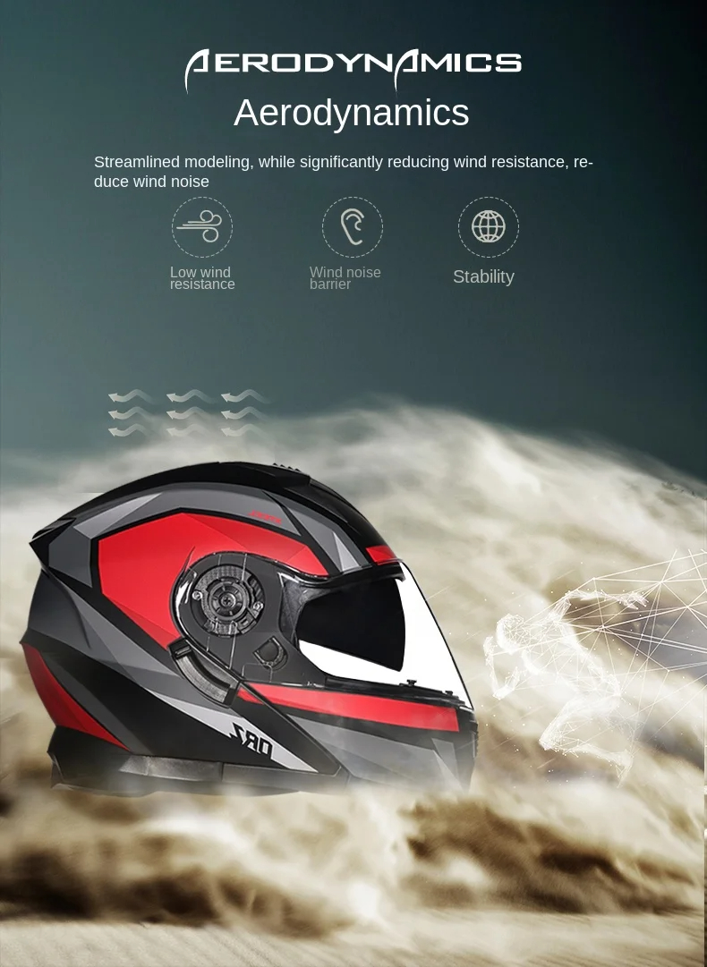 ORZ Motorcycle modular helmet, dual lens flip racing helmet, suitable ...