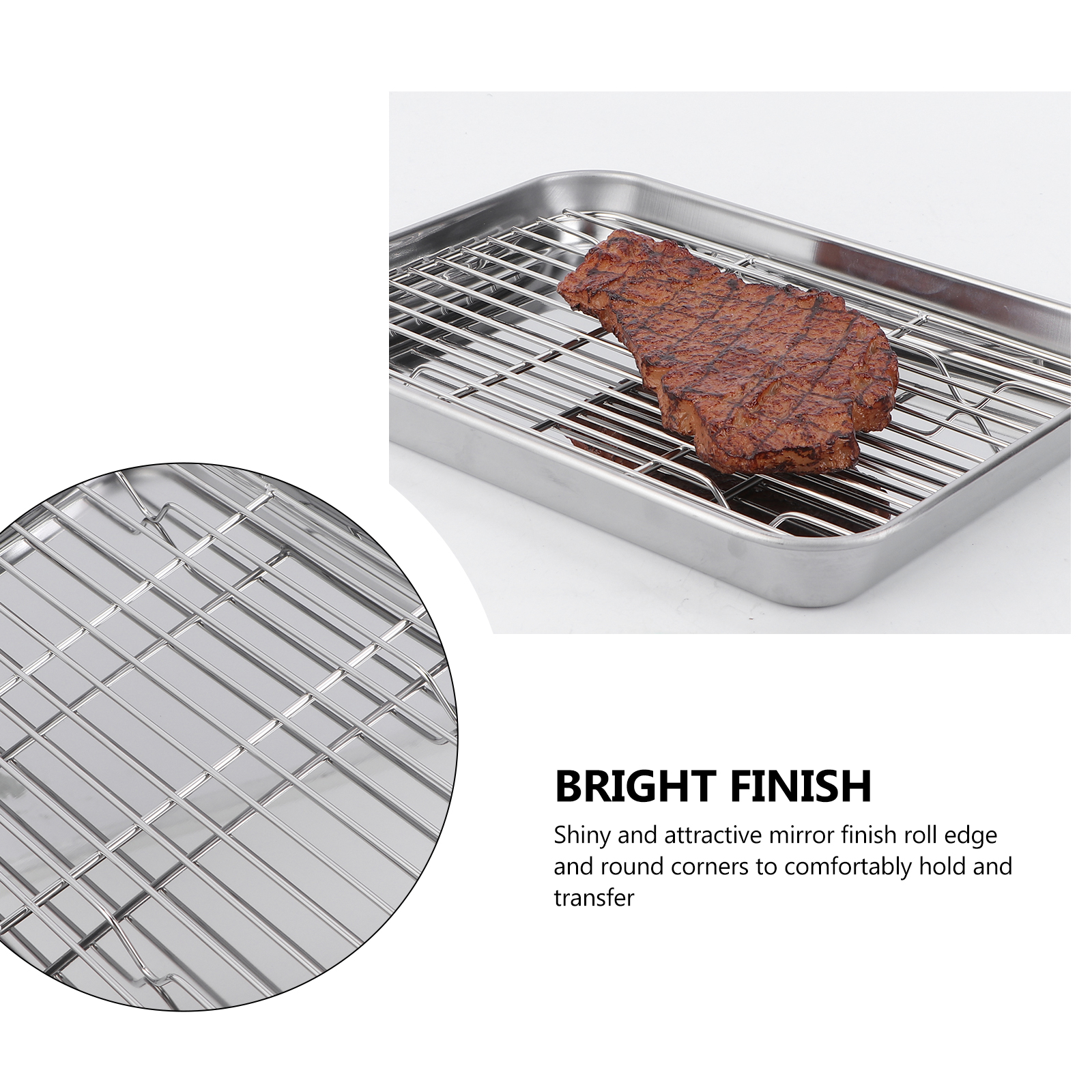 [Ready Stock] 2 Pieces One Set Rectangular Baking Tray Draining Oil ...
