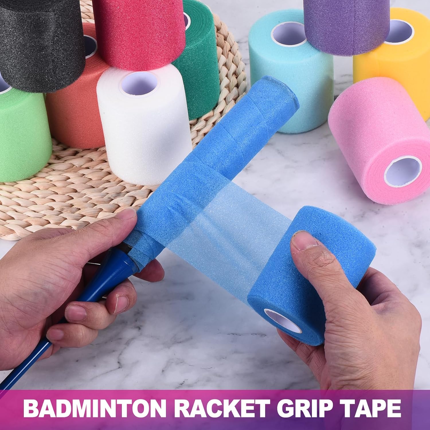Badminton Grip Cushion Wrap - PE Tennis Badminton Racket Grip Tape Anti ...