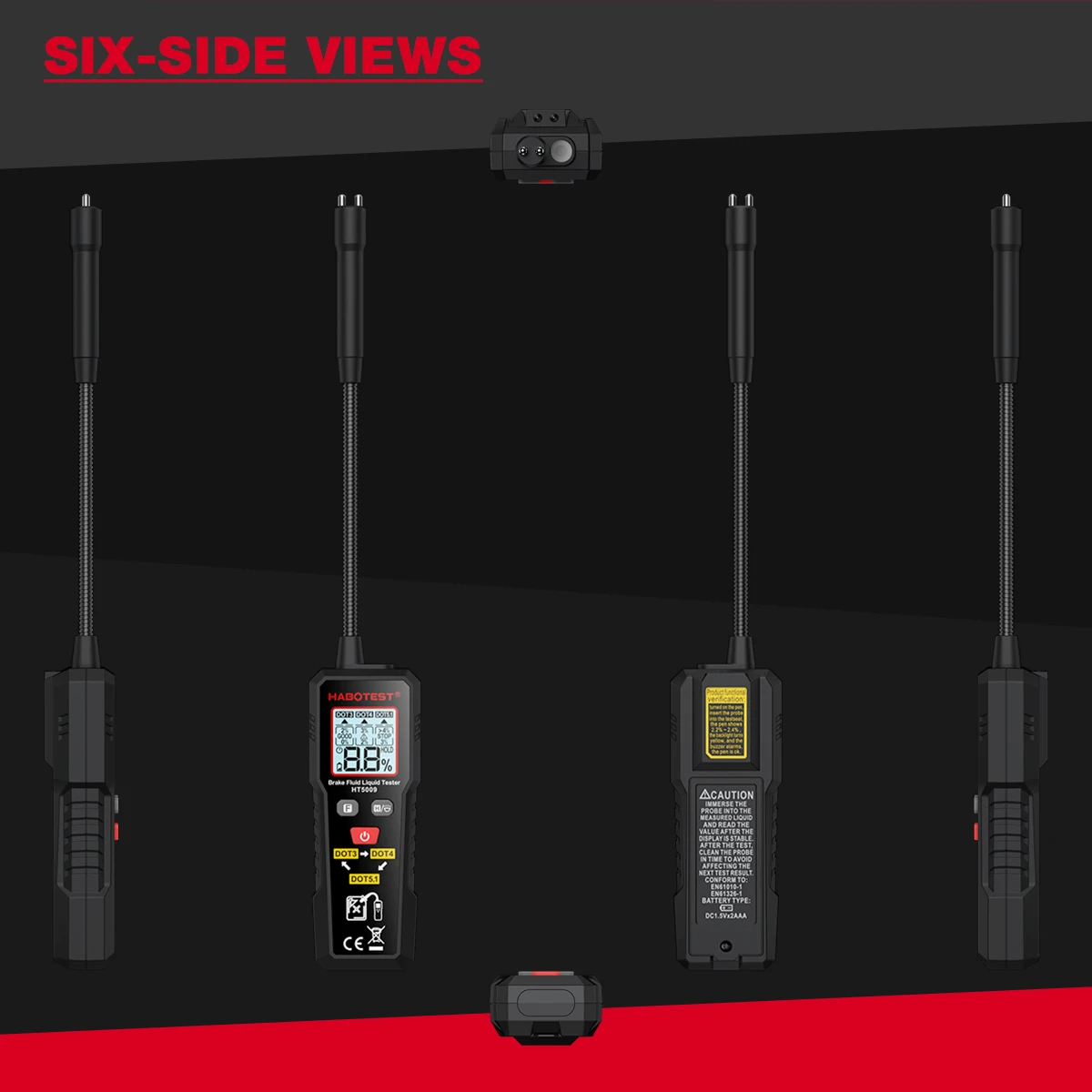 HT5009 Brake Fluid Tester Digital Auto Brake Liquid Oil Detector Tool ...