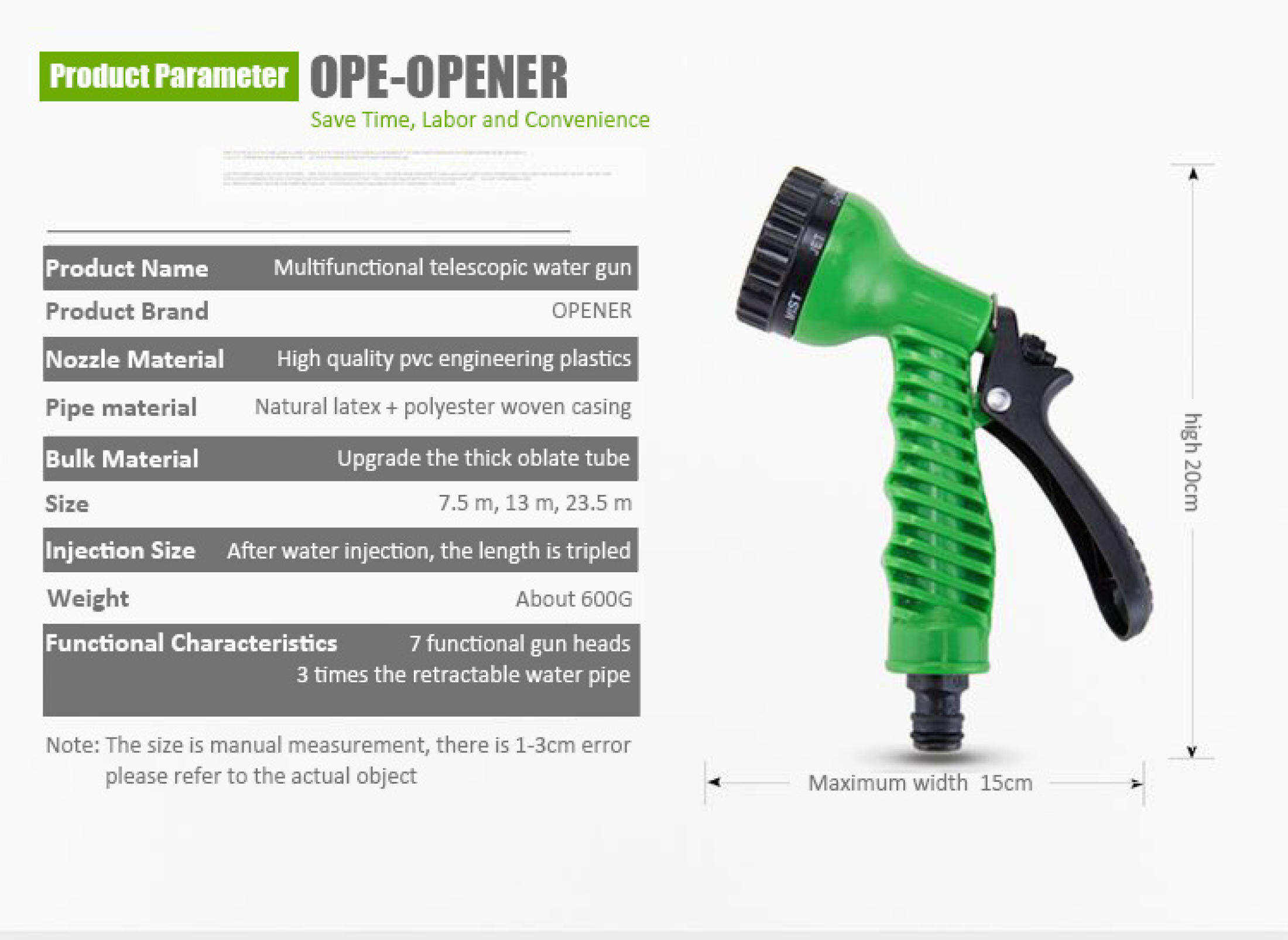 Telescopic Water Hose Paip Water Hose Pipe Spray Gun Car Wash Water ...