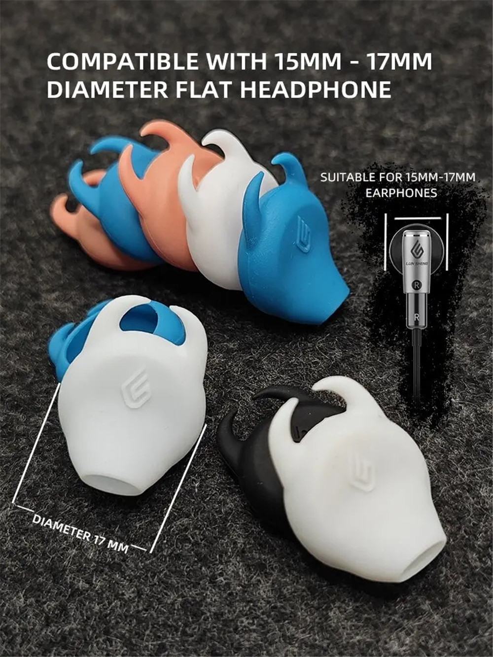 1 Pair Flat head earphones silicone sleeve, protective sleeve, sponge ...