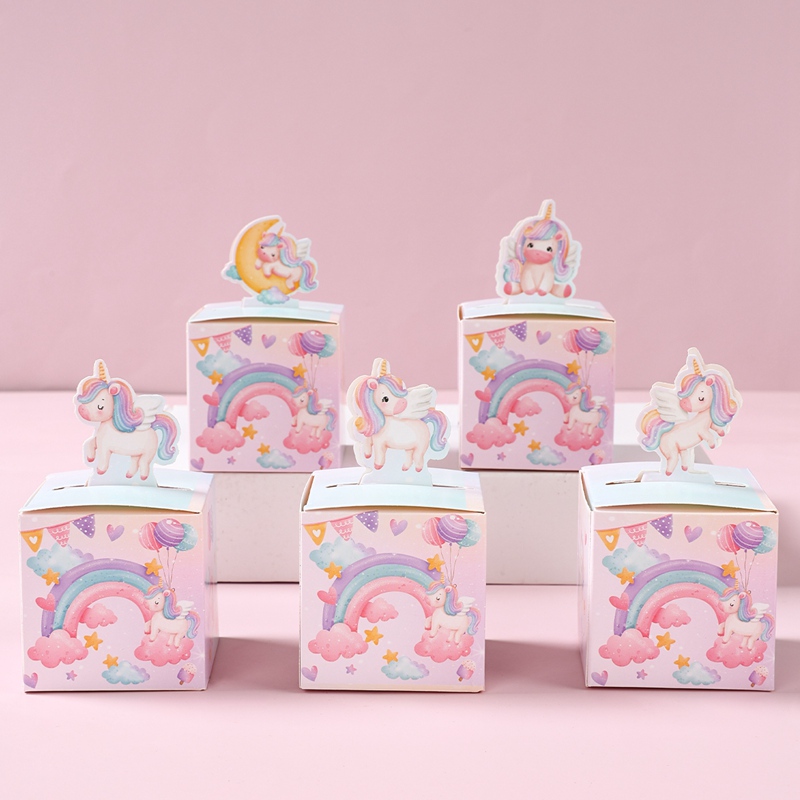 24pcs Rainbow Unicorn Party Box Unicorn Theme Candy Box Packaging Small ...