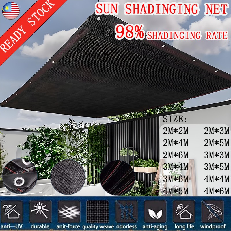 98% Anti-UV Sun Shade Net Outdoor Awnings Sun Shelter Shade Sail Sun ...