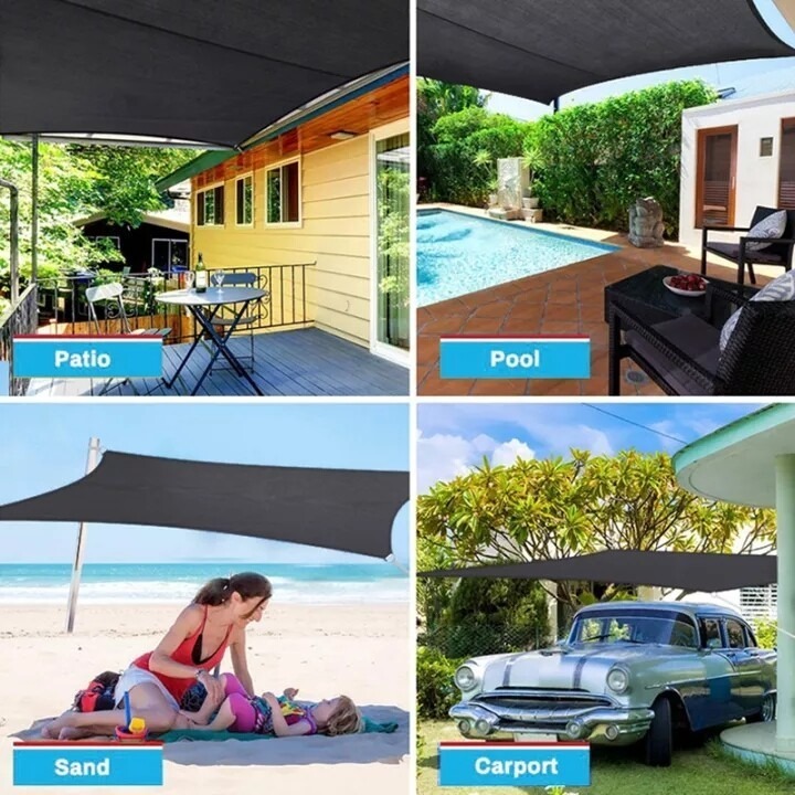 98% Anti-UV Sun Shade Net Outdoor Awnings Sun Shelter Shade Sail Sun ...