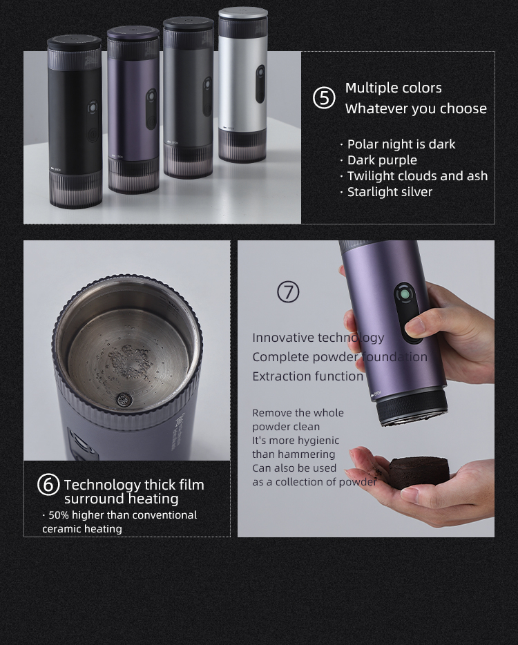 BINCOO Portable Coffee Machine H1Pro Electric Espresso Machine with Handheld for Household ...