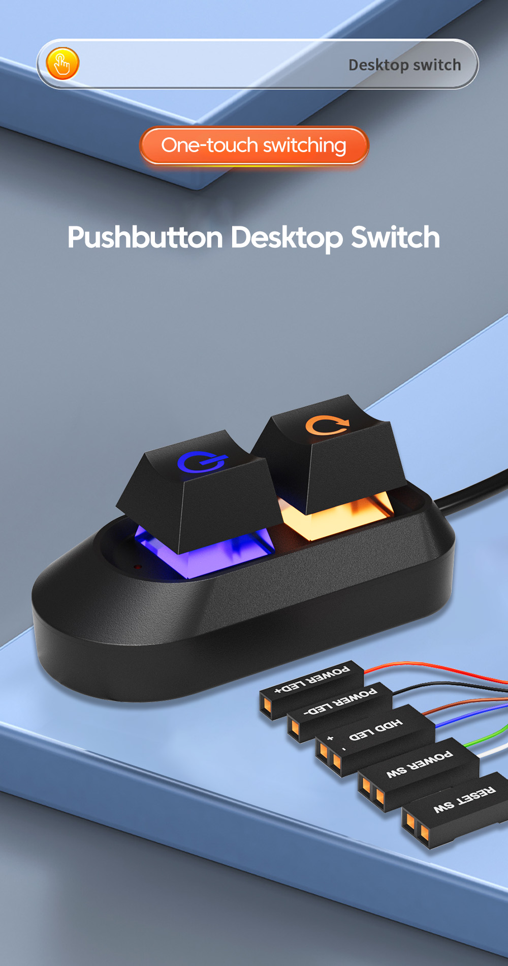 2M Desktop Computer Power Button PC Switch Mechanical Key External ...