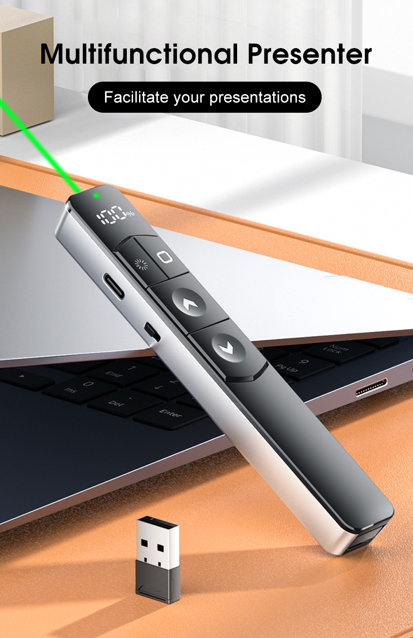 DoomHot Wireless Presenter Remote Control USB Laser Pointer Red Green ...