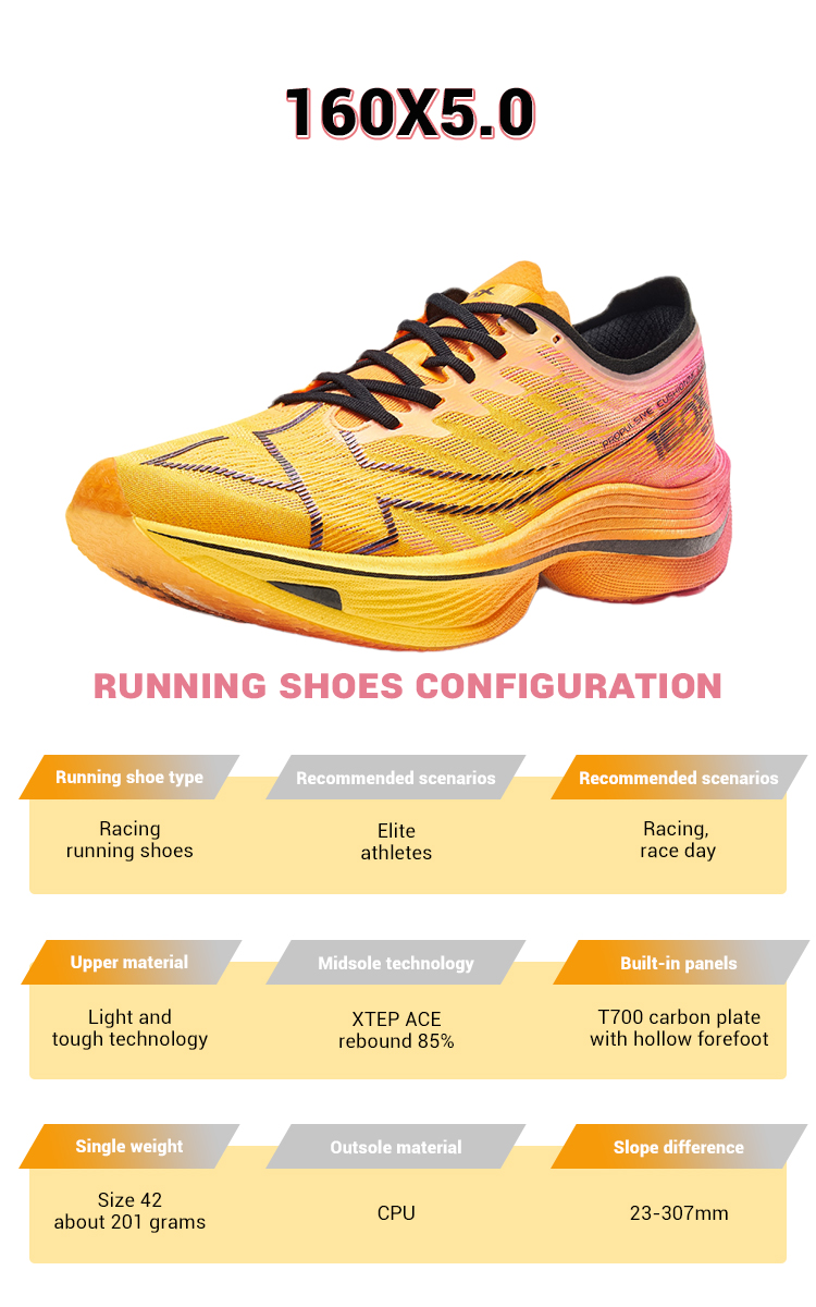 【XTEP】160X5.0 | Kasut jogging lelaki Champion Running Shoes Carbon Board Marathon Racing Shoes ...