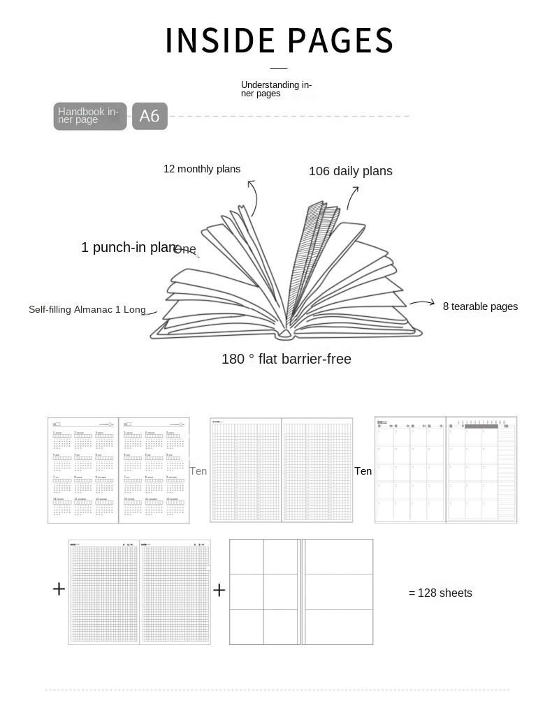 2025-kinbor Weekly Planner weeks Handbook Schedule Book Self-Discipline ...