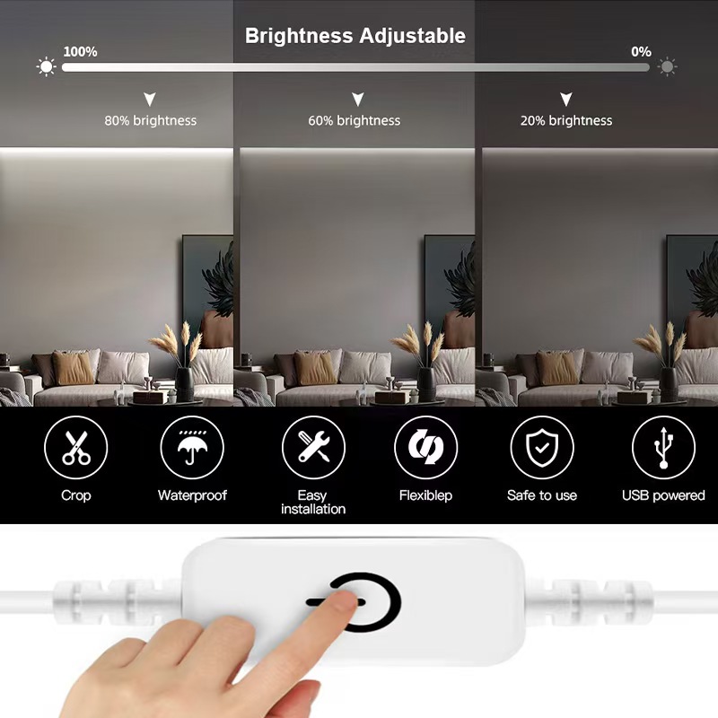 5V USB Neon Light Adjustable Brightness 1m /3m /5m Waterproof Flexible ...