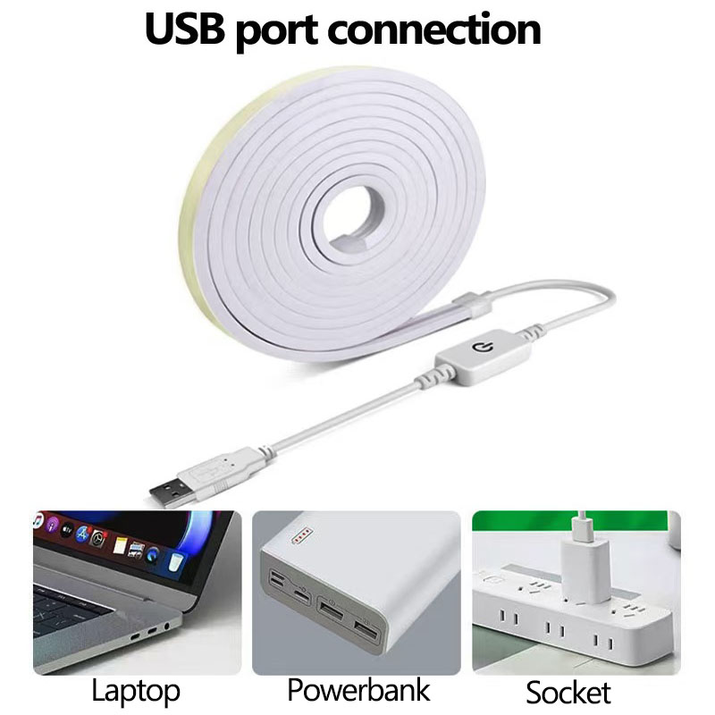 5V USB Neon Light Adjustable Brightness 1m /3m /5m Waterproof Flexible ...