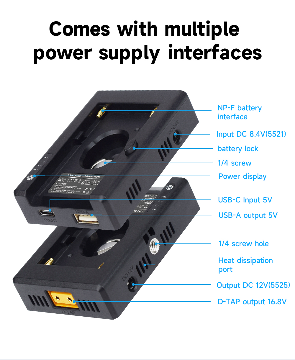 Cityork NP-F Universal Battery Charger Battery Adapter For NP-F550 F750 ...