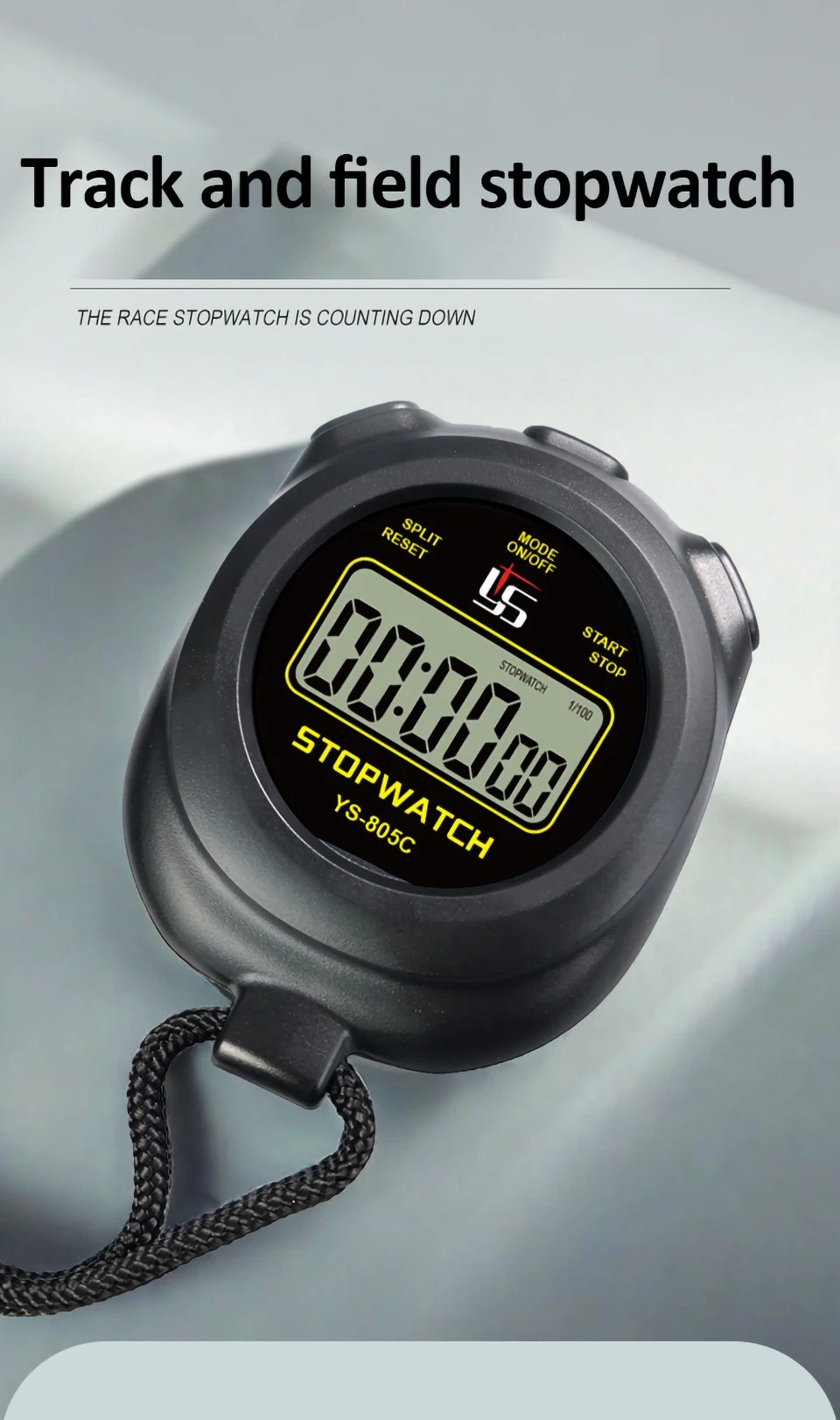 Waterproof Stopwatch Chronometer 0.01s Accuracy Digital Sport Stopwatch ...