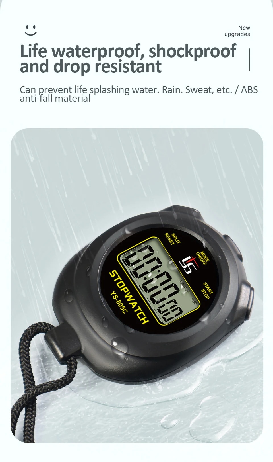 Waterproof Stopwatch Chronometer 0.01s Accuracy Digital Sport Stopwatch ...