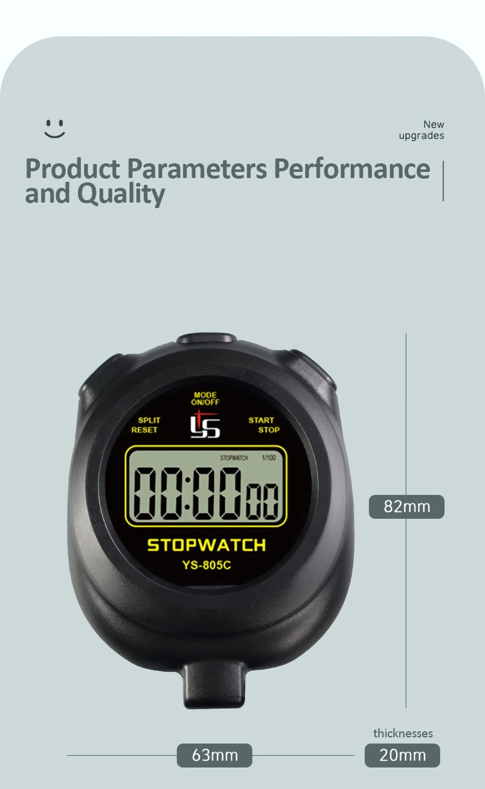 Waterproof Stopwatch Chronometer 0.01s Accuracy Digital Sport Stopwatch ...