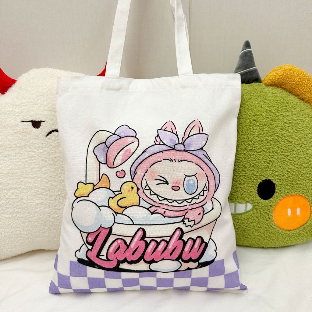 new! LABUBU, Labubu fabric bag, has a zipper inside, very cute work ...