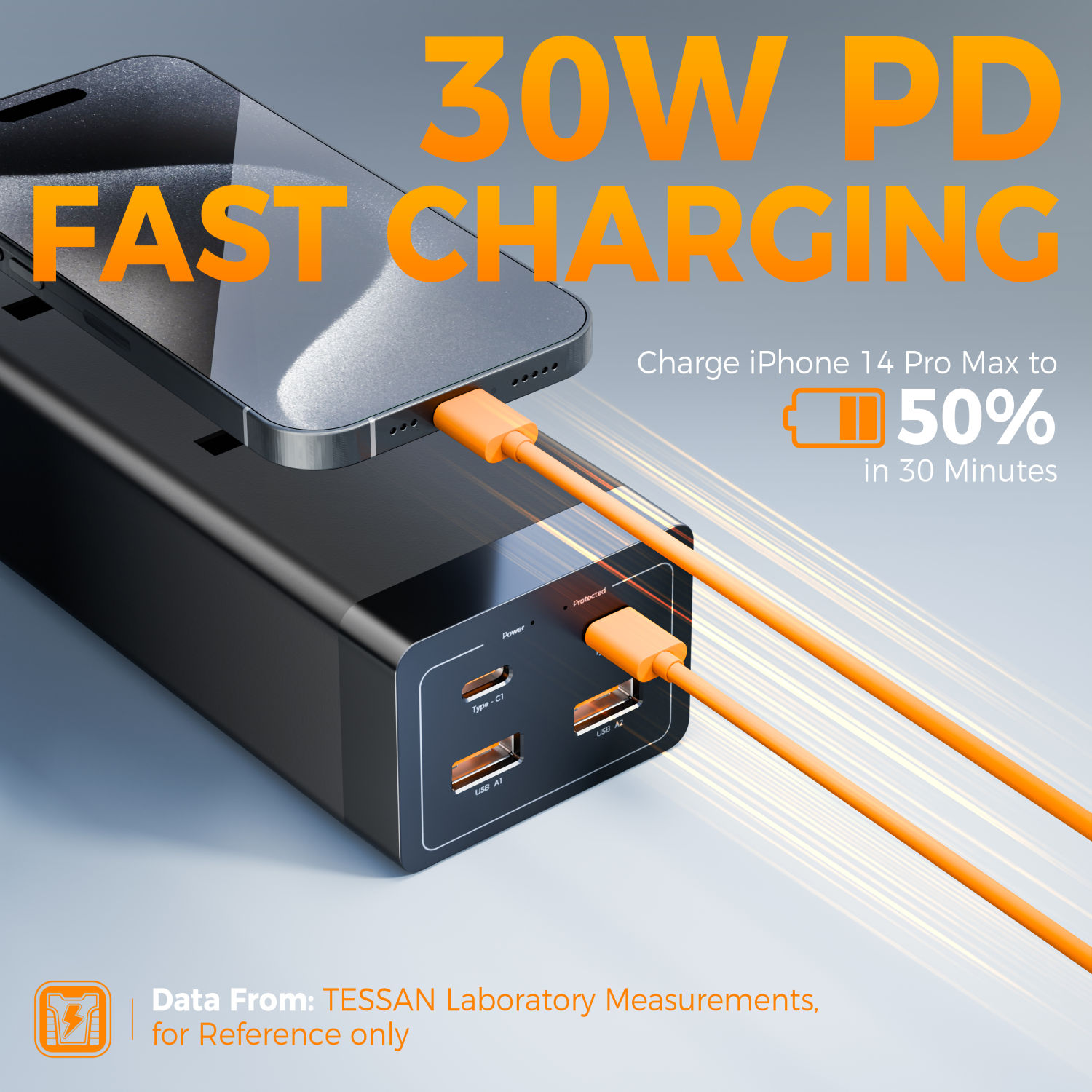 TESSAN Extension Plug Extension Cord Power Strip with USB, Power Socket ...