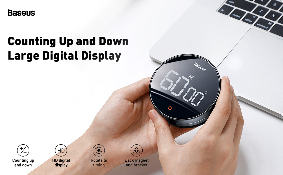 Baseus LED Digital Kitchen Timer Manual Countdown Kitchen Timer ...