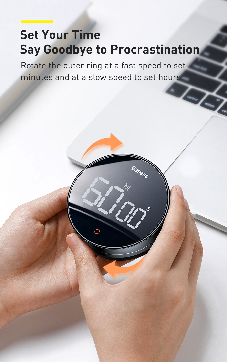 Baseus LED Digital Kitchen Timer Manual Countdown Kitchen Timer ...