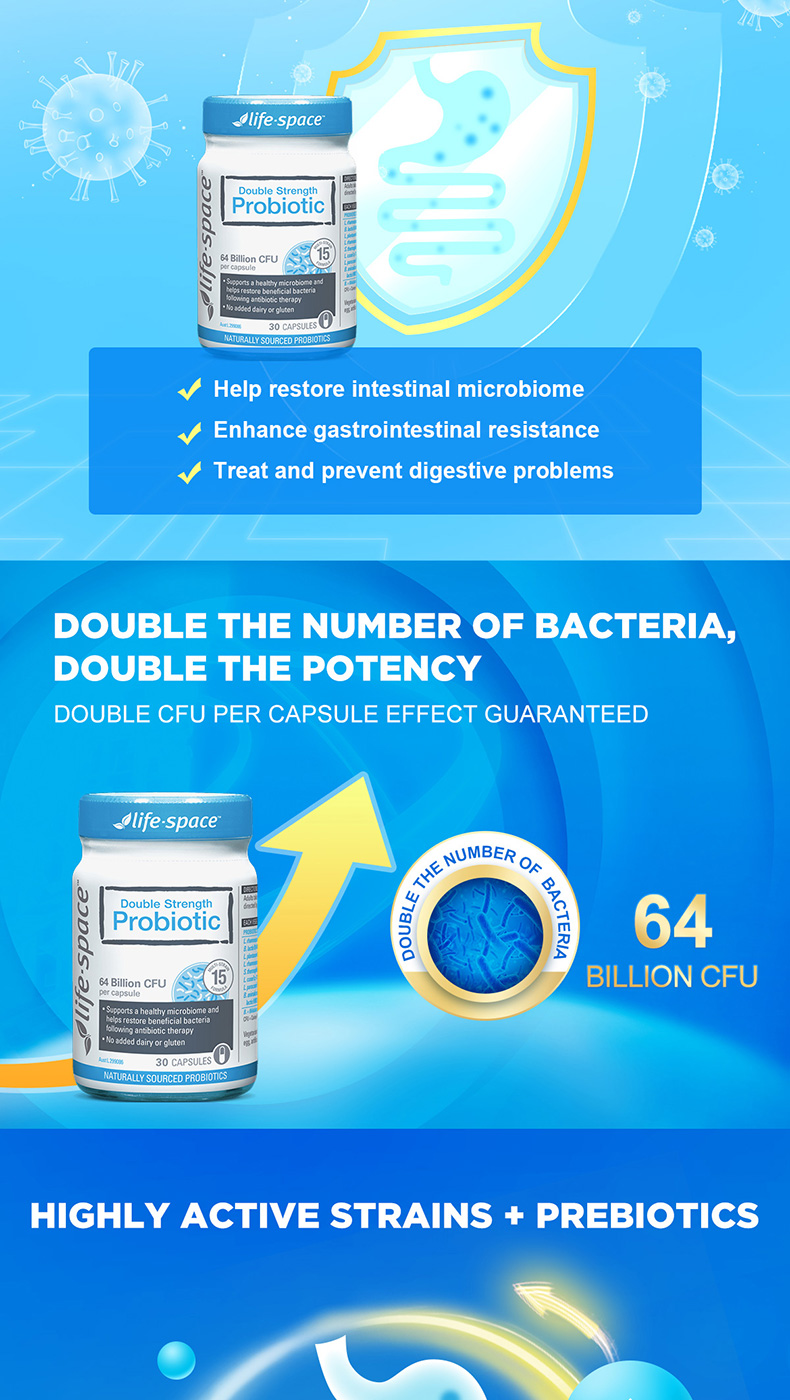 [Bundle of 2][Official] Life Space Double Strength Adult Probiotics 30s ...