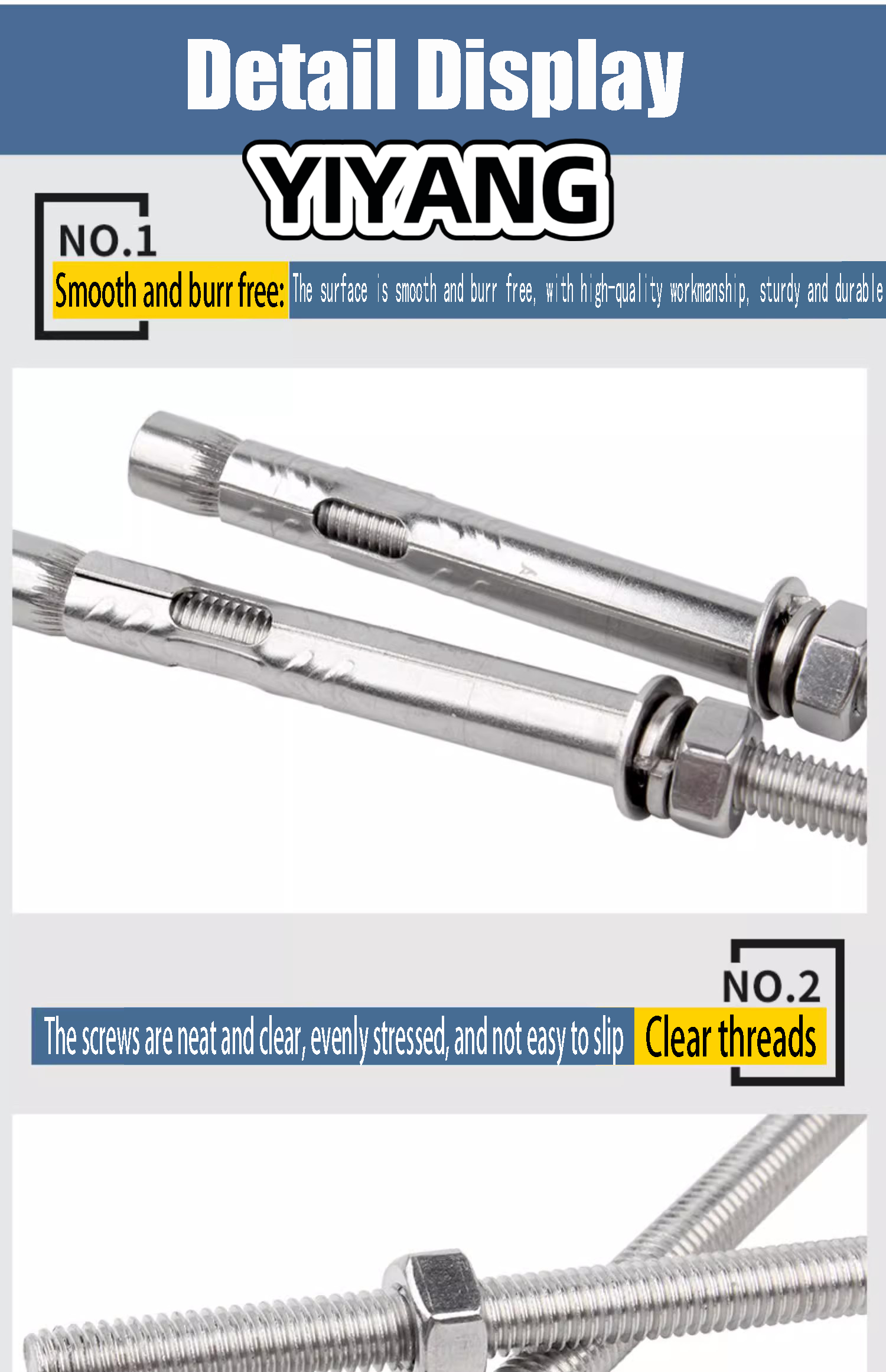 YIYANG (1pcs) 304 Stainless Steel Extended Expansion Screw | Extended ...