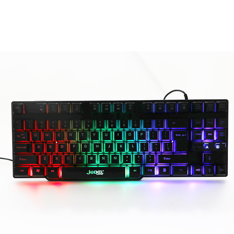 Fake Mechanical Gaming Keyboard, RGB Slim LED Backlit USB Wired ...