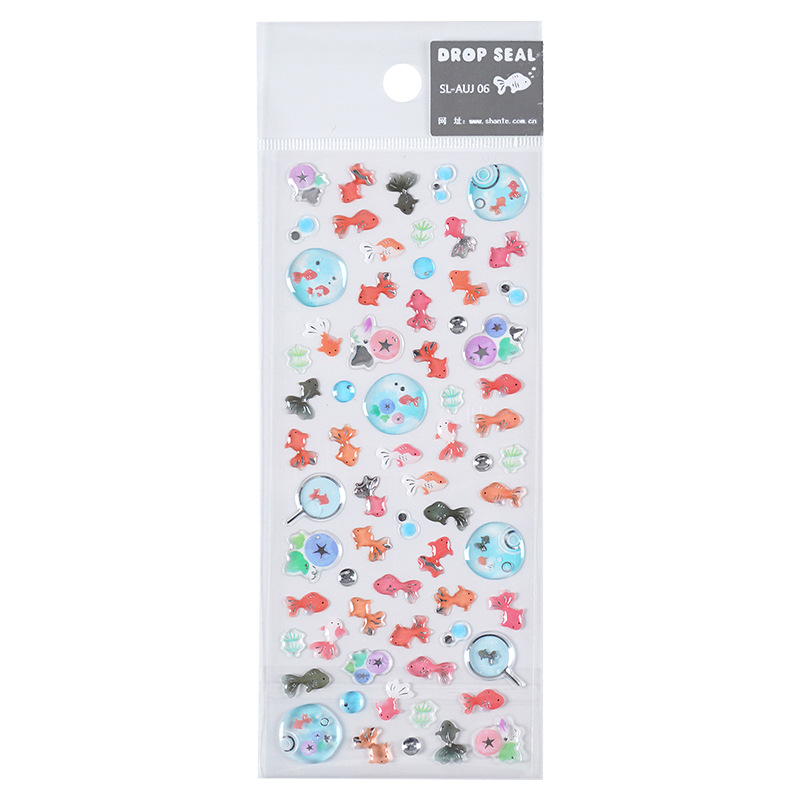 Ohaya |Gilded Goldfish Stickers 3d Crystal Epoxy Stickers diy Handbook ...