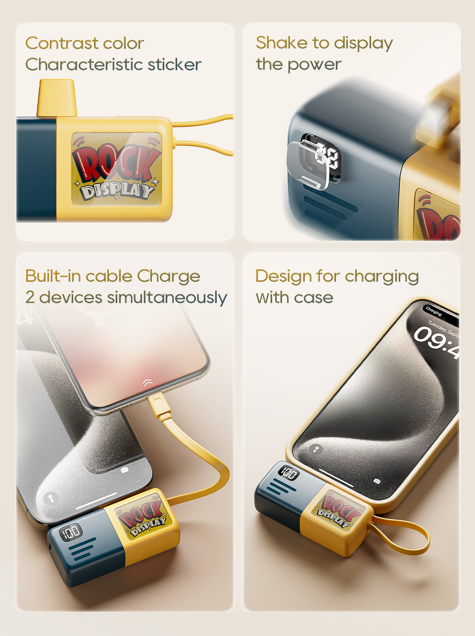 KUULAA 5000mAh 15W original C-type power pack portable backup battery ...