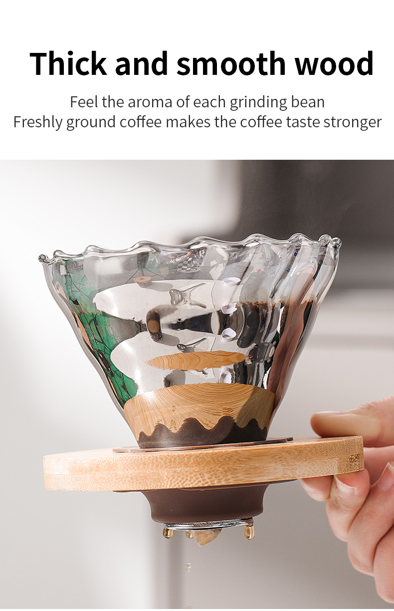 Bincoo Hand-Brewed Coffee Pot Set Filter Cup V60 Glass Funnel (600ml ...
